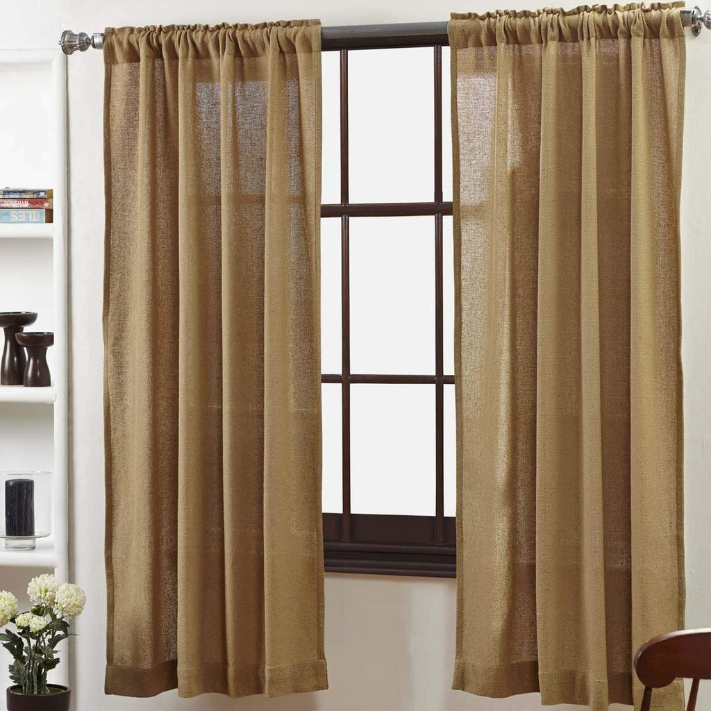 Burlap Antique White Short Panel Set of 2 63x36
