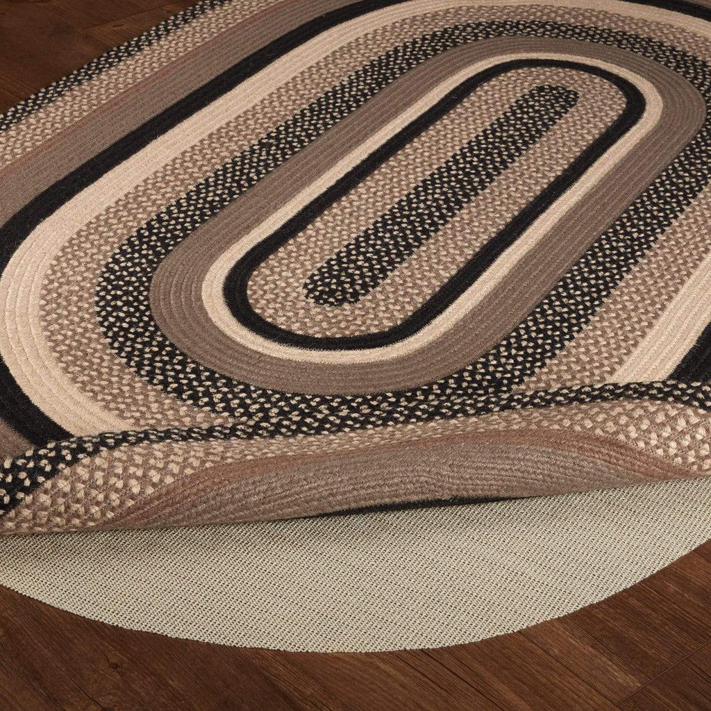 Sawyer Mill Charcoal Jute Rug Oval w/ Pad 48x72