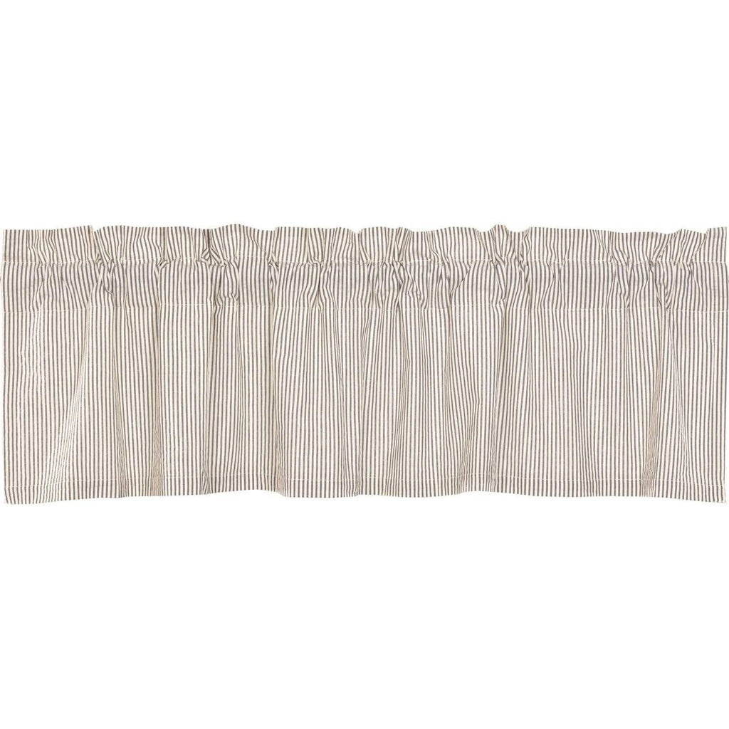 Hatteras Seersucker Blue Ticking Stripe Valance 16x60